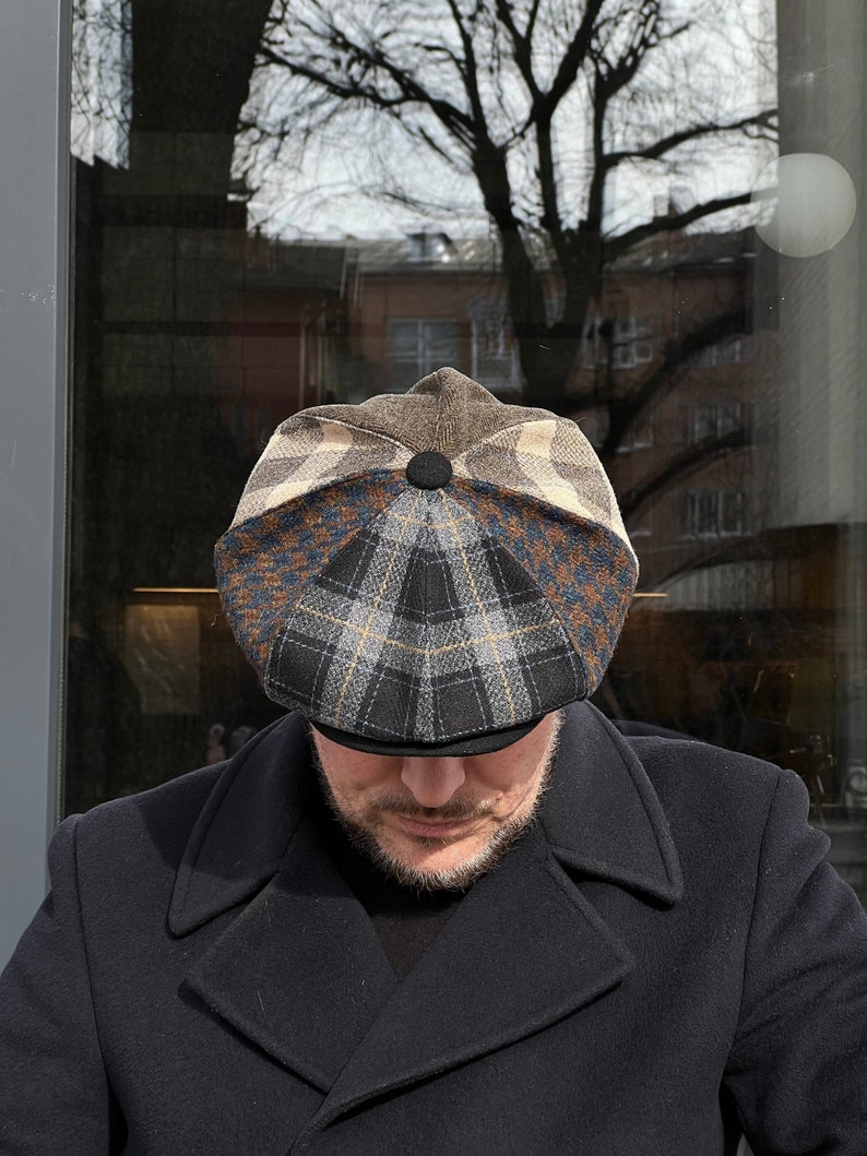 Patchwork Cap,peaky Blinders Cap,men's Newsboy Hat,wool Gatsby Cap ...