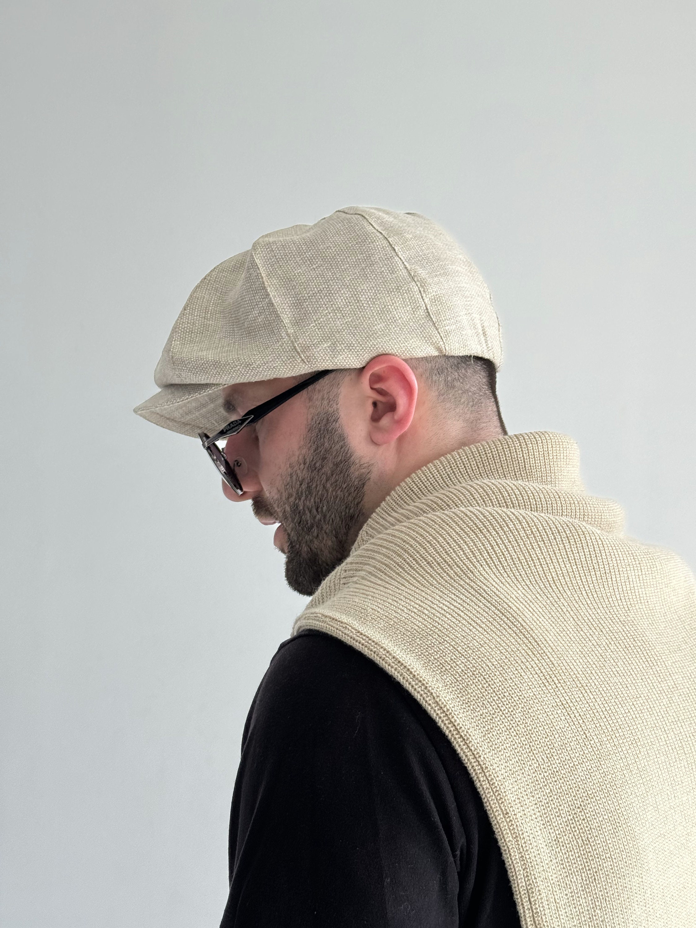 Straw Linen Cap, Peaky Blinders Cap, Men's Newsboy Hat, Bakerboy Hat ...