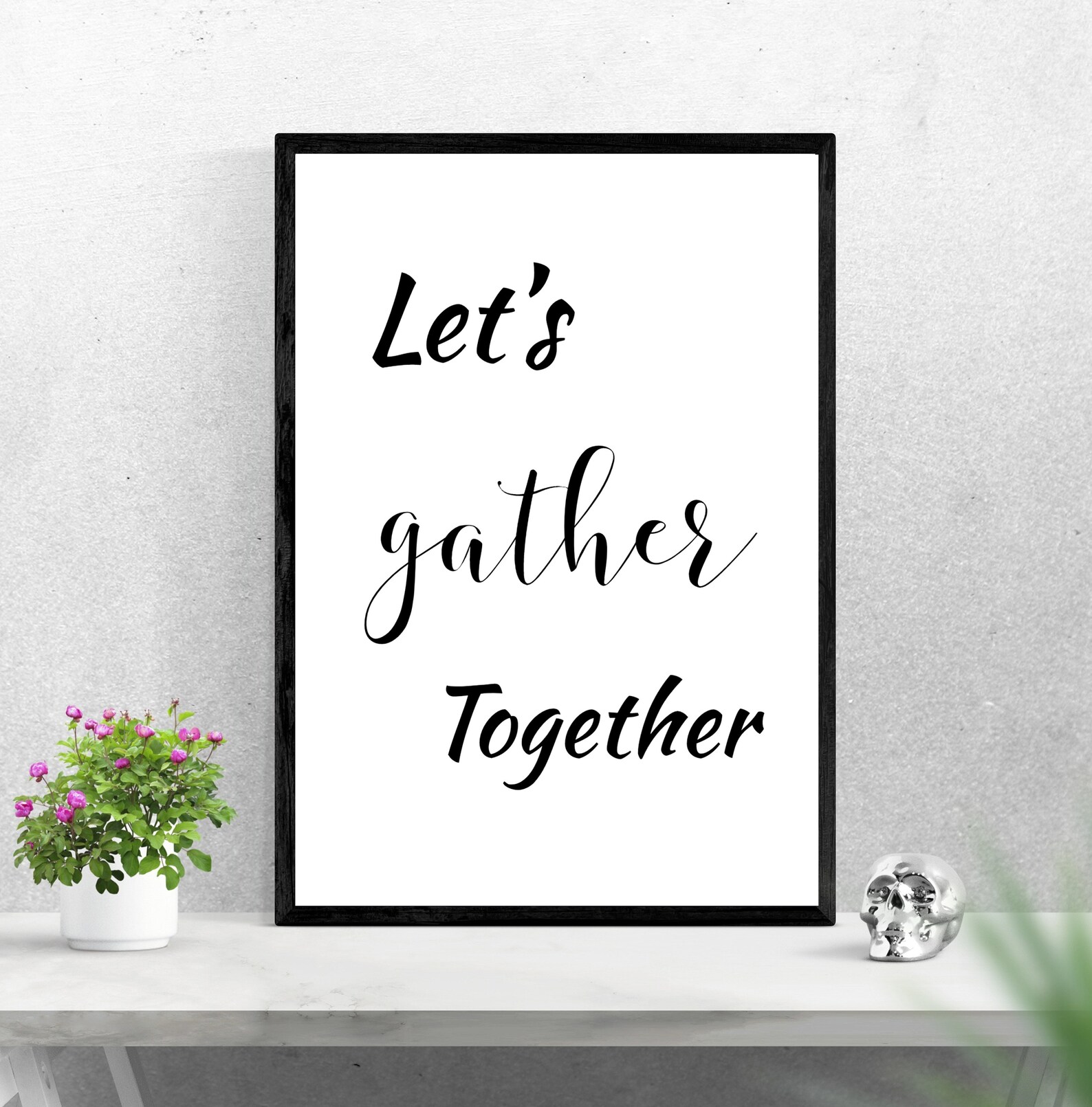 Let's Gather Together Sign, Dining Room Sign, Holiday Gathering Prints ...