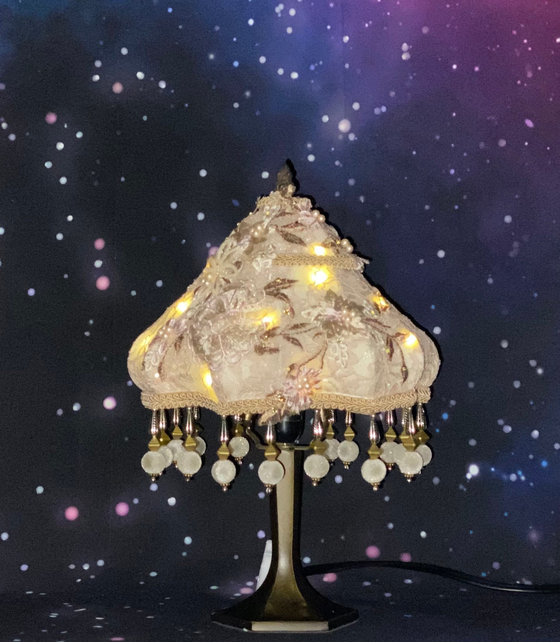 Cottagecore Decor Lampshade Beaded Wizard of Oz Lamp, Whimsical Lamp ...