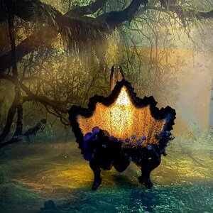 Black Victorian Fairy Nightlight Crown Sparkly W Ivory Lining, Hallway ...