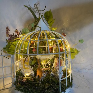 Victorian Fairy Garden, Enchanted Cage Decor, Garden Miniatures for Fae ...
