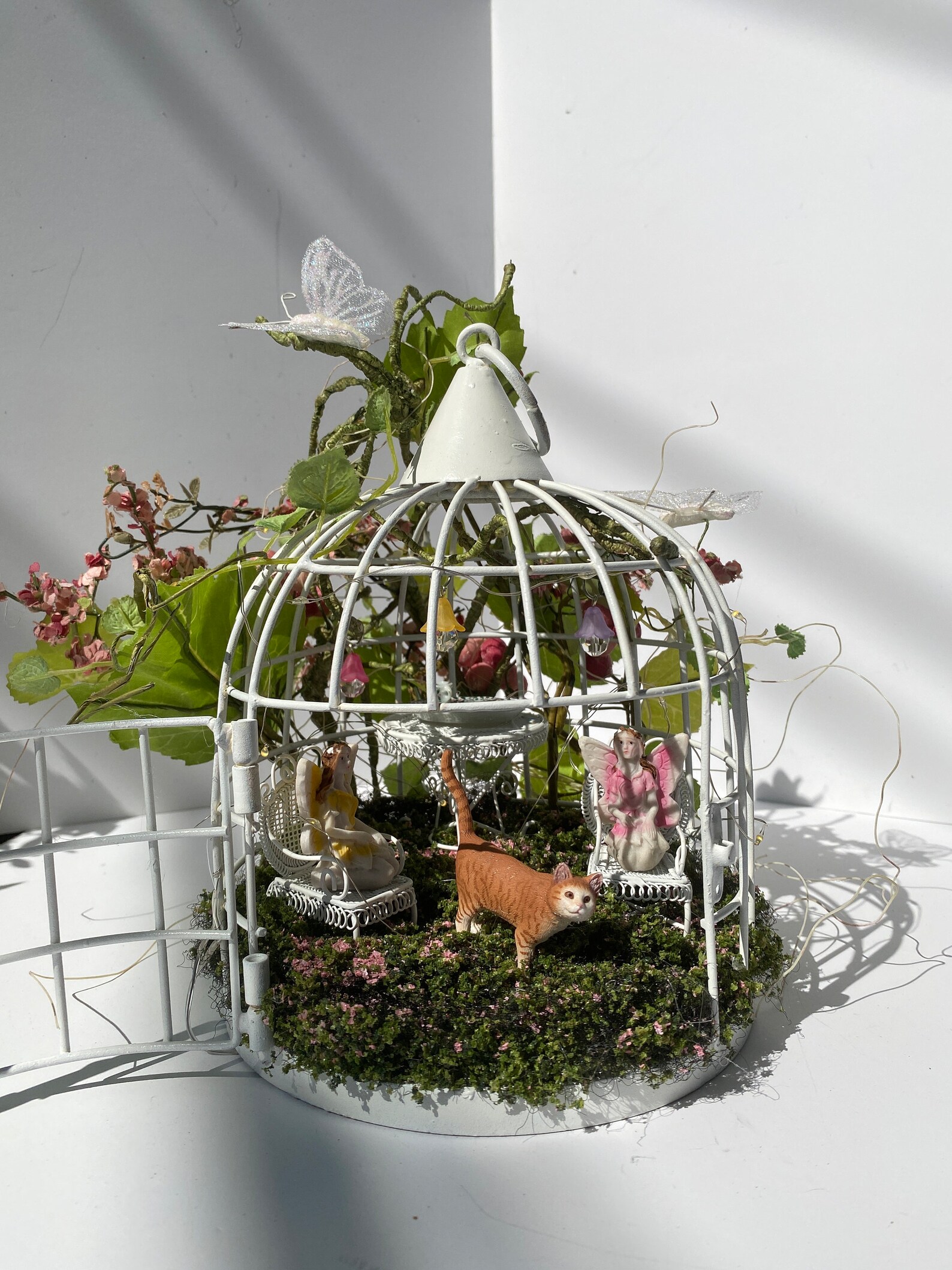 Victorian Fairy Garden, Enchanted Cage Decor, Garden Miniatures for Fae ...