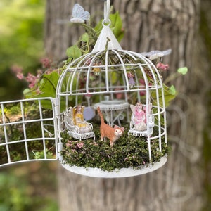 Victorian Fairy Garden, Enchanted Cage Decor, Garden Miniatures for Fae ...