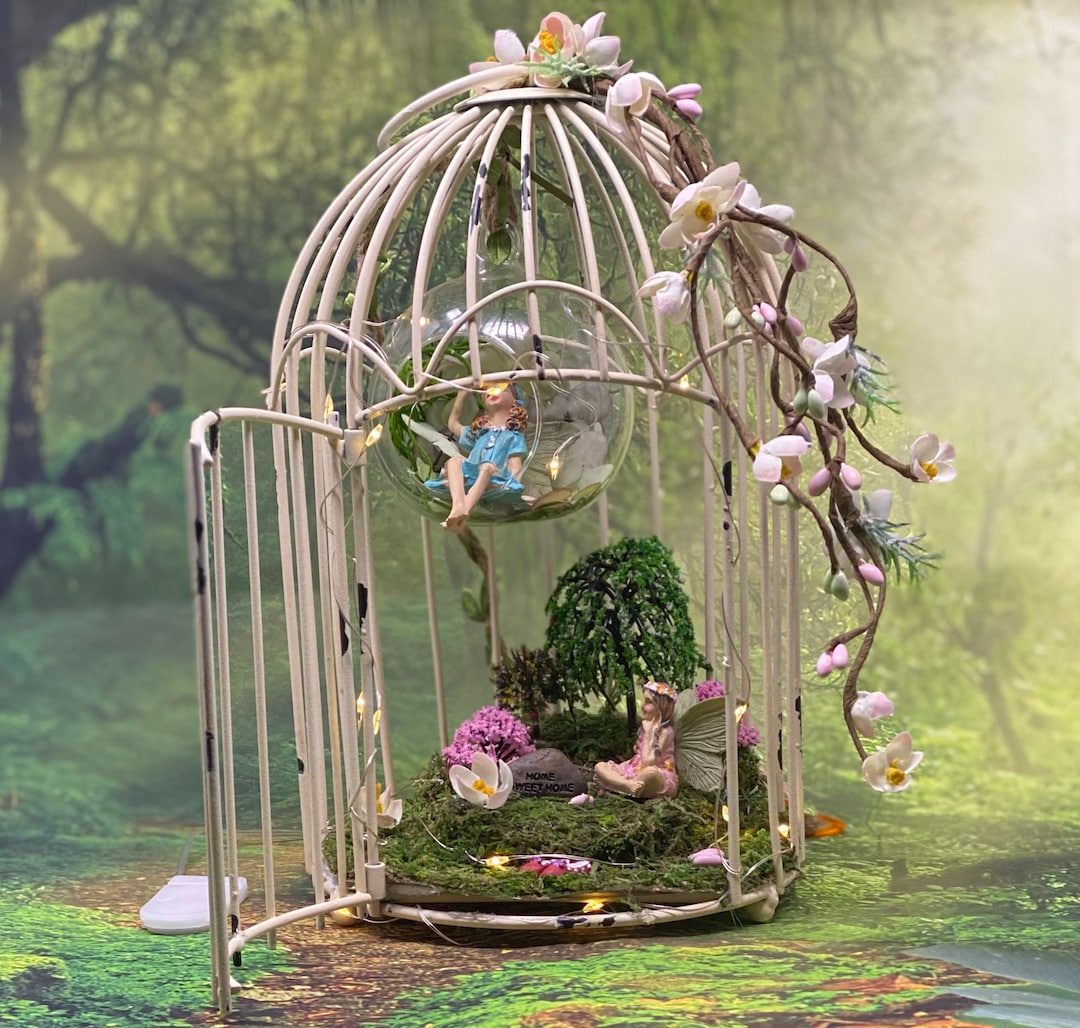 Fantasy Miniature Garden Fairies at Play in Whimsical Fairy Room Table ...