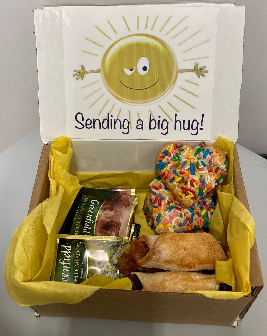 Sending a Big Hug Gift Box. Tea and Cookies. - Etsy