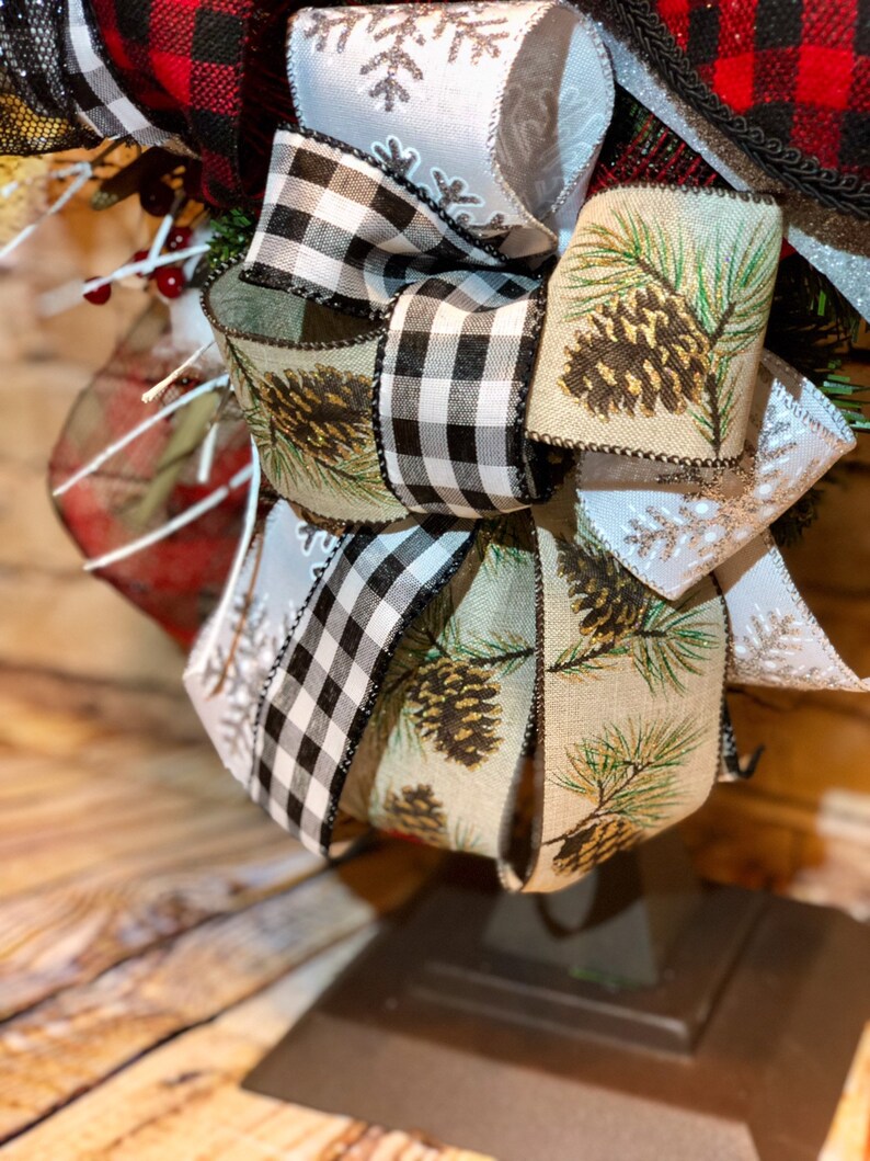 Winter Ice Skate Swag Christmas Swag Buffalo Plaid Holiday | Etsy