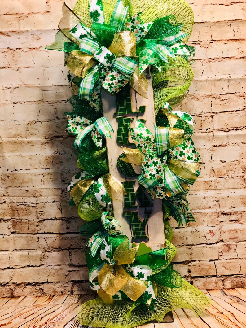 St Patricks Day Swag Lucky Door Lucky Sign Front Door - Etsy