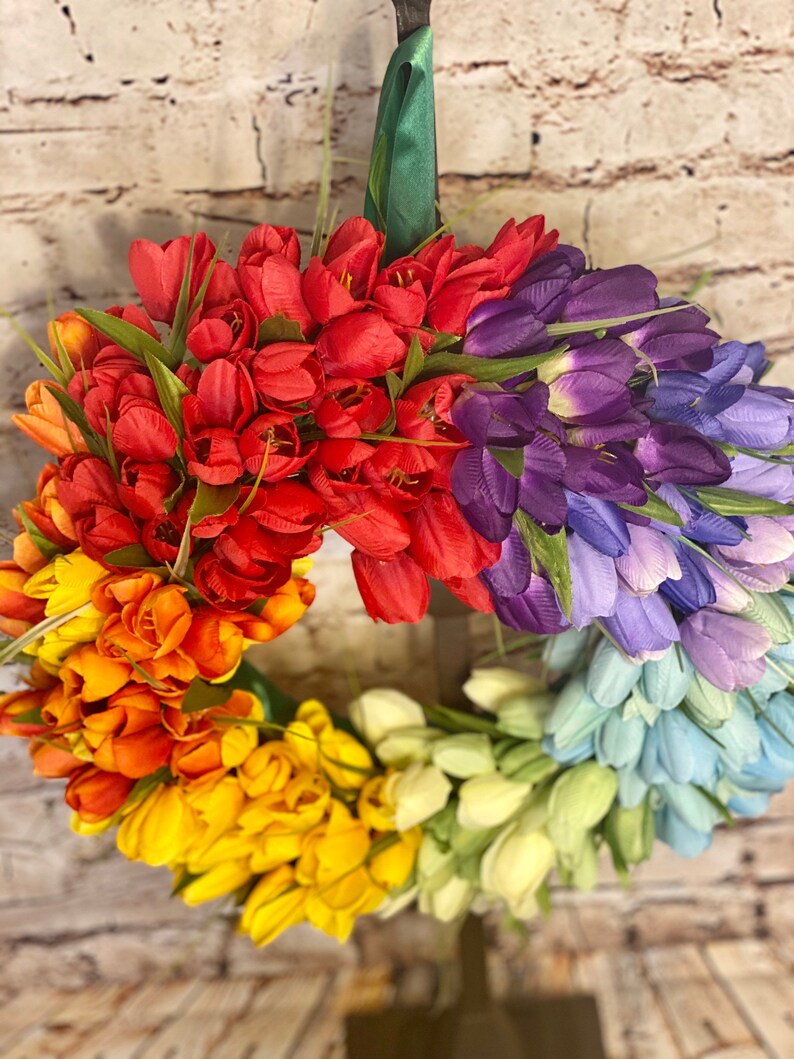 Rainbow Wreath LGBTQ Pride Spring Wreath Easter Wreath - Etsy