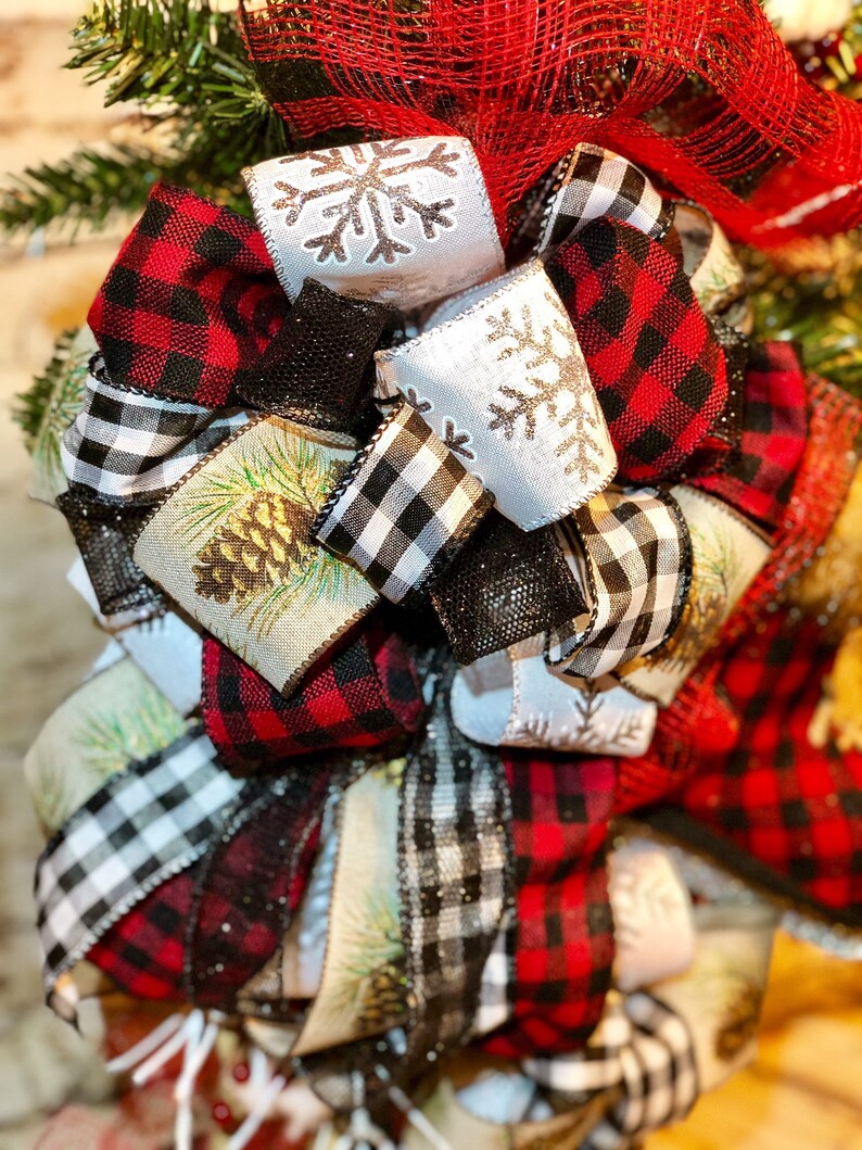 Winter Ice Skate Swag Christmas Swag Buffalo Plaid Holiday | Etsy
