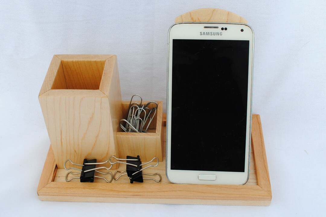 Desktop Organizer With Cell Phone Dock - Etsy