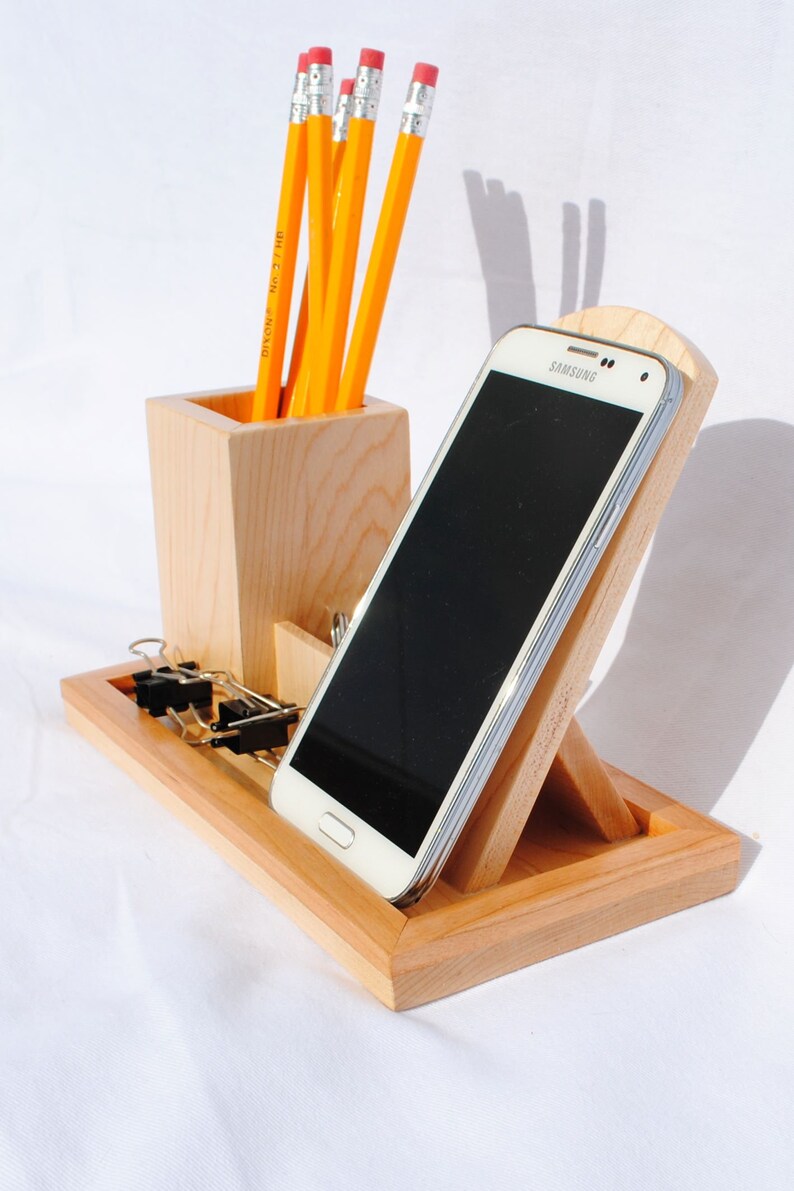 Desktop Organizer With Cell Phone Dock - Etsy