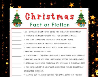 Winter Fact or Fiction Printable Game Winter Office Party Game - Etsy