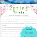Spring Trivia Printable Game | Fun Spring Fact Trivia Party Game ...