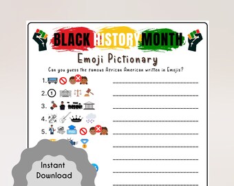 Emoji Pictionary Black History - Etsy