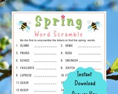 Spring Word Scramble Printable Game Fun Spring Party Games - Etsy