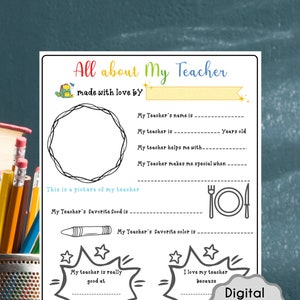 Back to School All About My Teacher Classroom Activity - Etsy