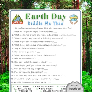 Earth Day Riddle Me This Game | Fun Earth Day Printable Game for Kids ...