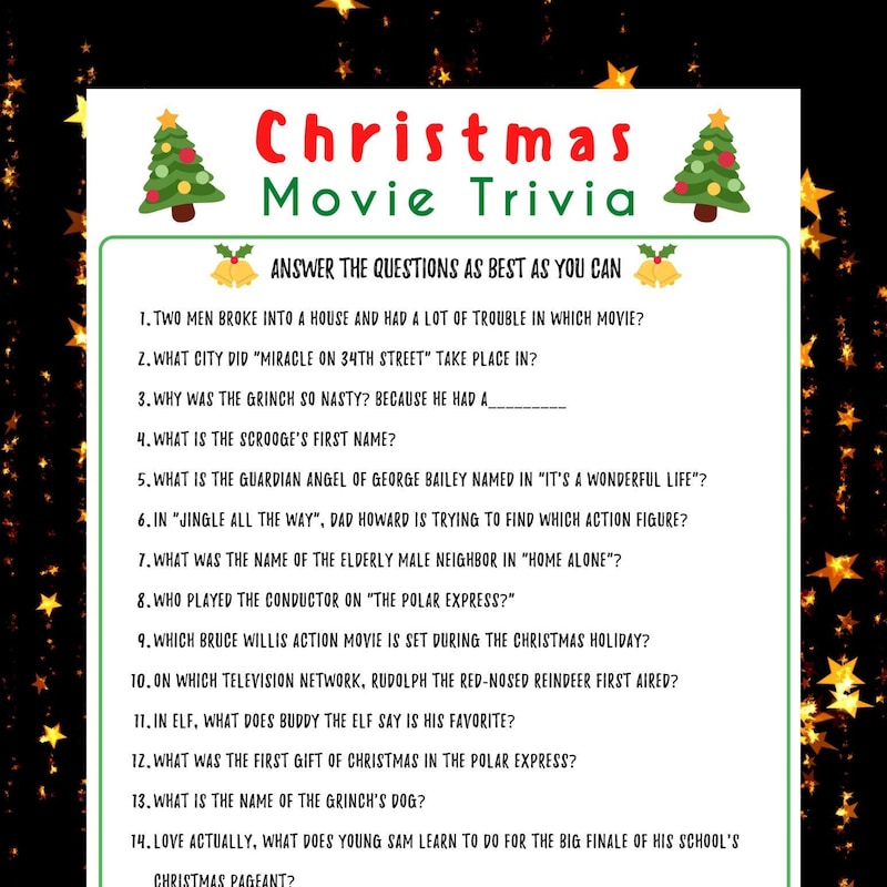 Movie Trivia Game Printable - Etsy
