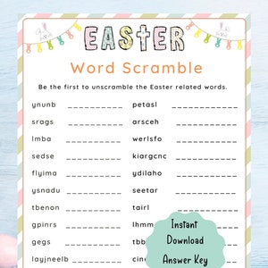 Easter Word Scramble Game Easter Printable Game for Kids, Teens ...