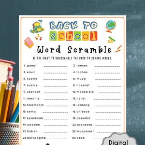 Printable Back to School Word Scramble Game | Popular Classroom ...