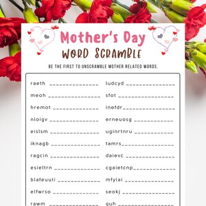 Mother's Day Word Scramble Game | Mother's Day Printable Game for Kids ...