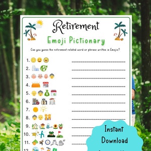 Retirement Emoji Pictionary Game: Fun Office Party (PDF) - Etsy