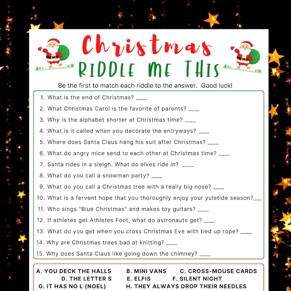 Christmas Games Printable - Etsy