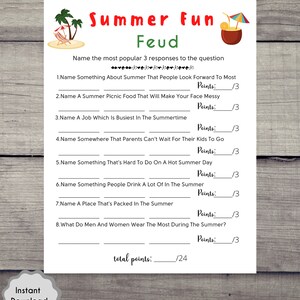 Summer Fun 5 Game Bundle Summertime Game Summer Party Game Printable ...