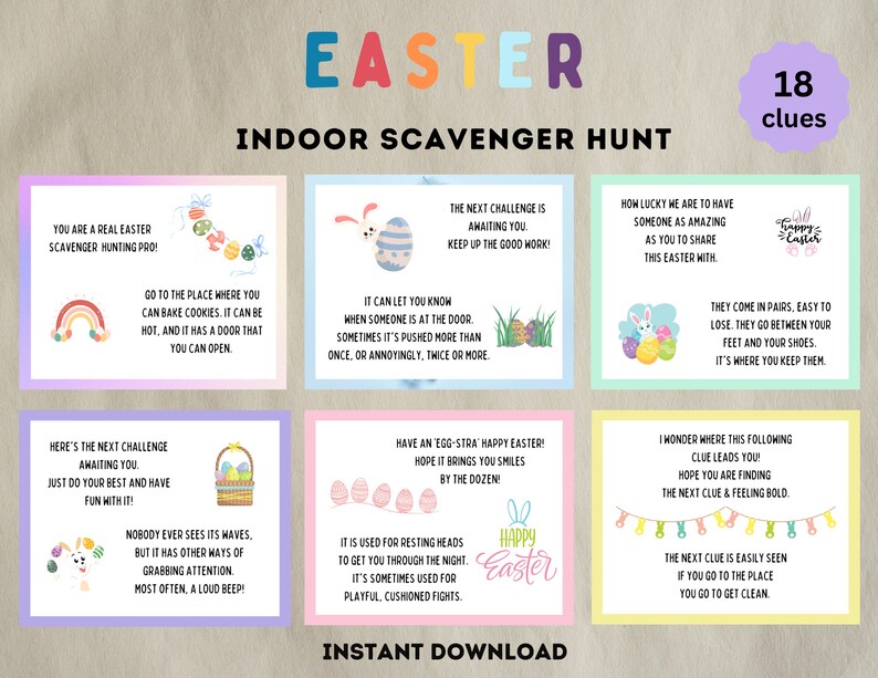 Teen Easter Scavenger Hunt Game: 18 Clues (printable PDF) - Etsy
