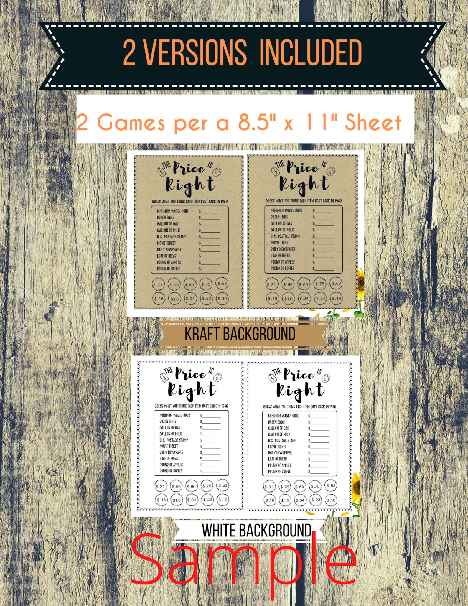 1970'S 4 in 1 Party Games 1970s Birthday Party Games | Etsy