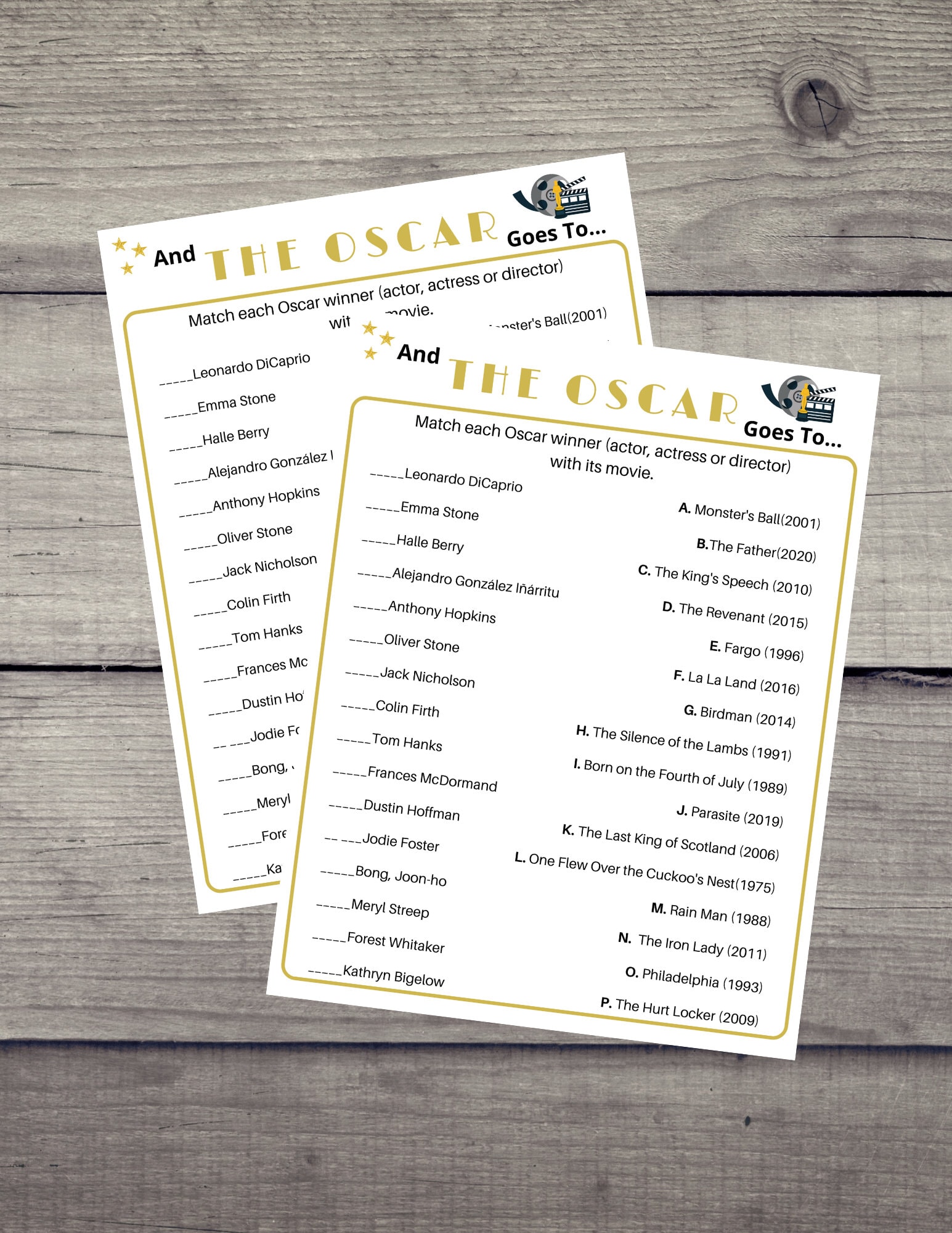 Oscars Winner Match up Game | the Oscar Goes to Game | the 96th Oscars ...