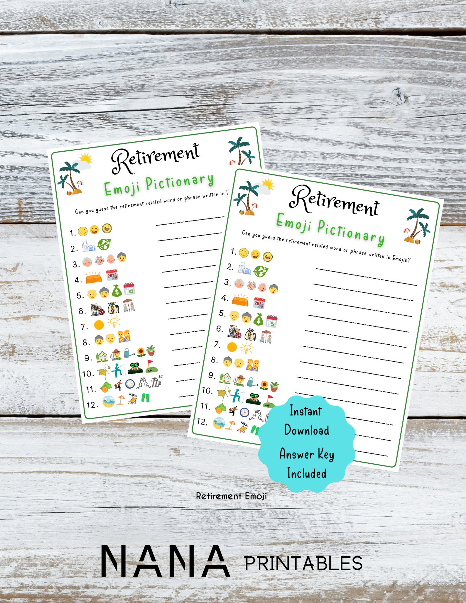 Retirement Emoji Pictionary Game: Fun Office Party (PDF) - Etsy UK