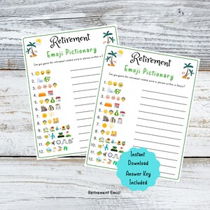 Retirement Emoji Pictionary Game: Fun Office Party (PDF) - Etsy