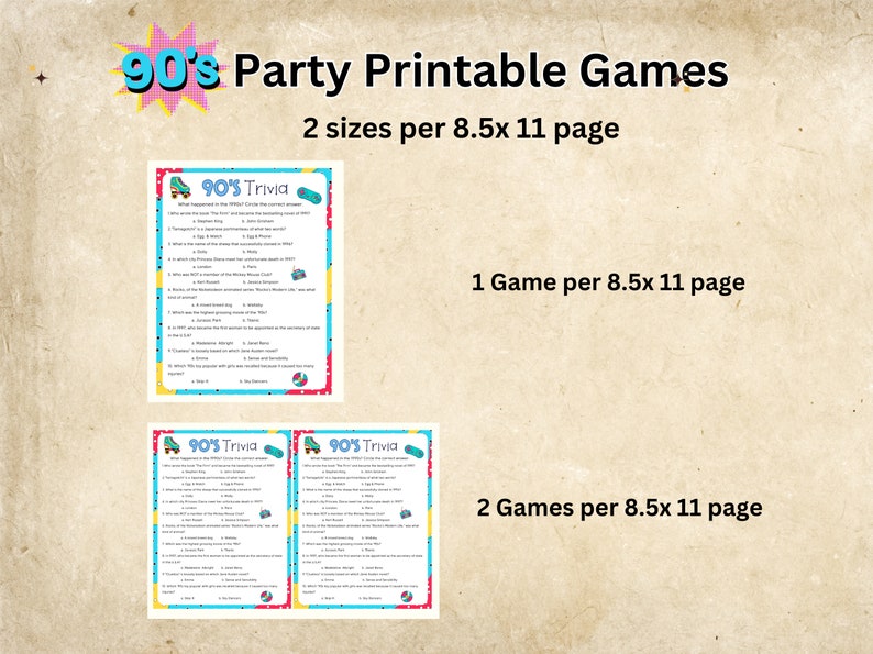 90s Theme Party Games, 90s Party Games Printable, 90s Music Movie ...