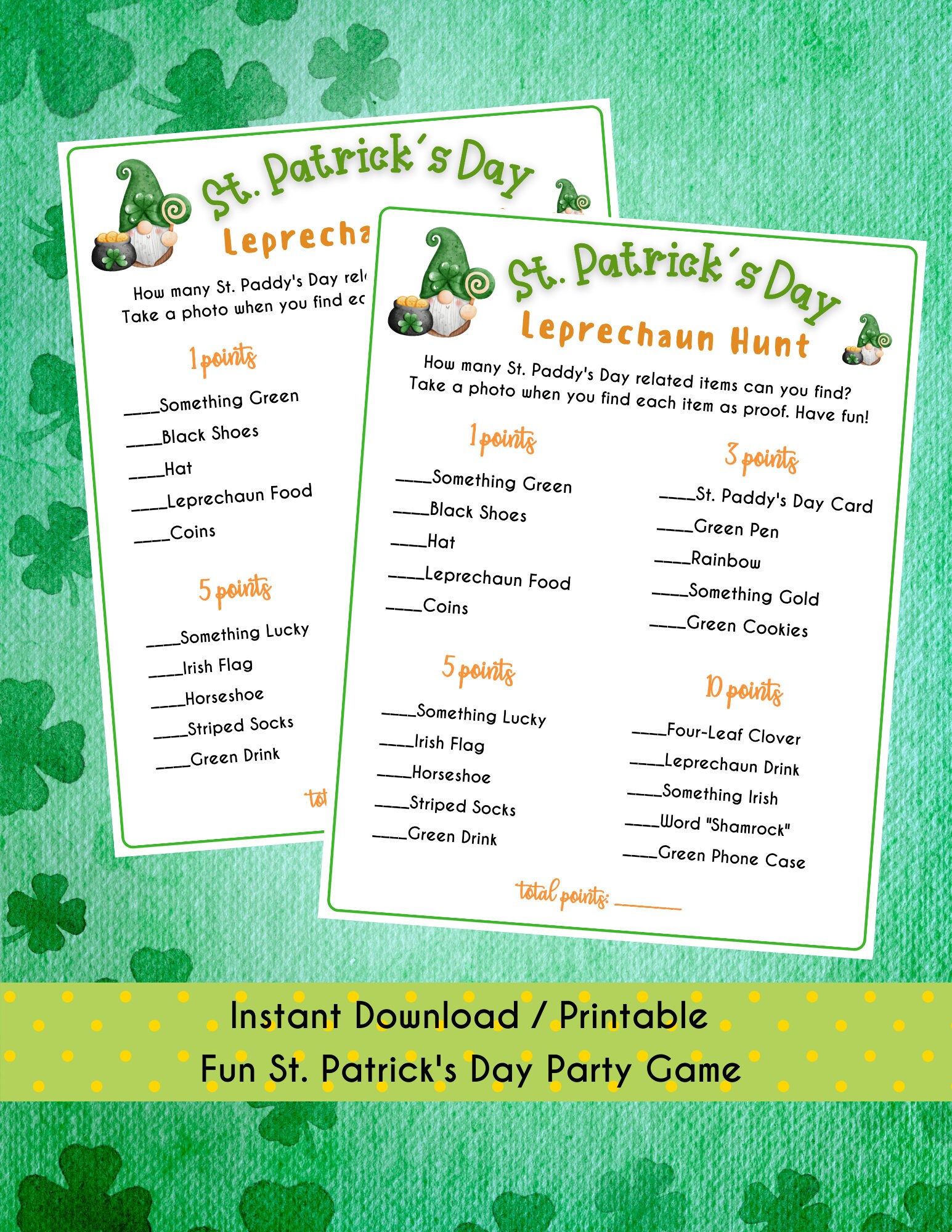 St. Patrick's Day Leprechaun Hunt Game St. Patrick's Printable Game for ...