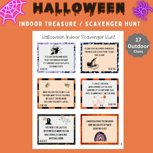 Halloween Indoor and Outdoor Scavenger Hunt Game Bundle Printable ...