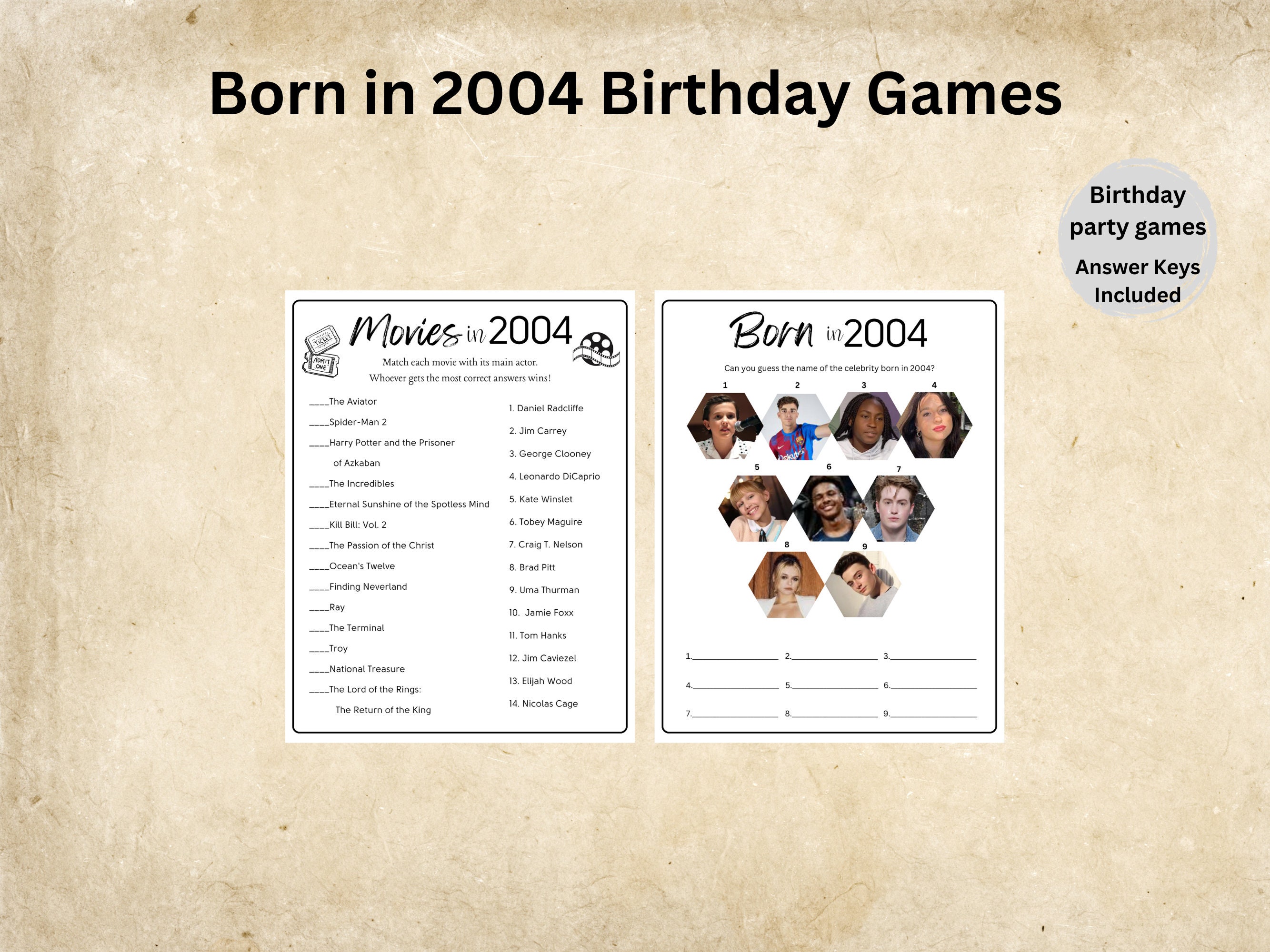 Ultimate Born in 2004 Games Bundle Printable, 20th Birthday Games, Fun ...