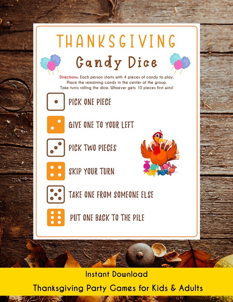 Thanksgiving Game Printable Thanksgiving Friendsgiving Game ...