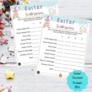 Easter Scattergories Game Easter Printable Game for Kids & Adults ...