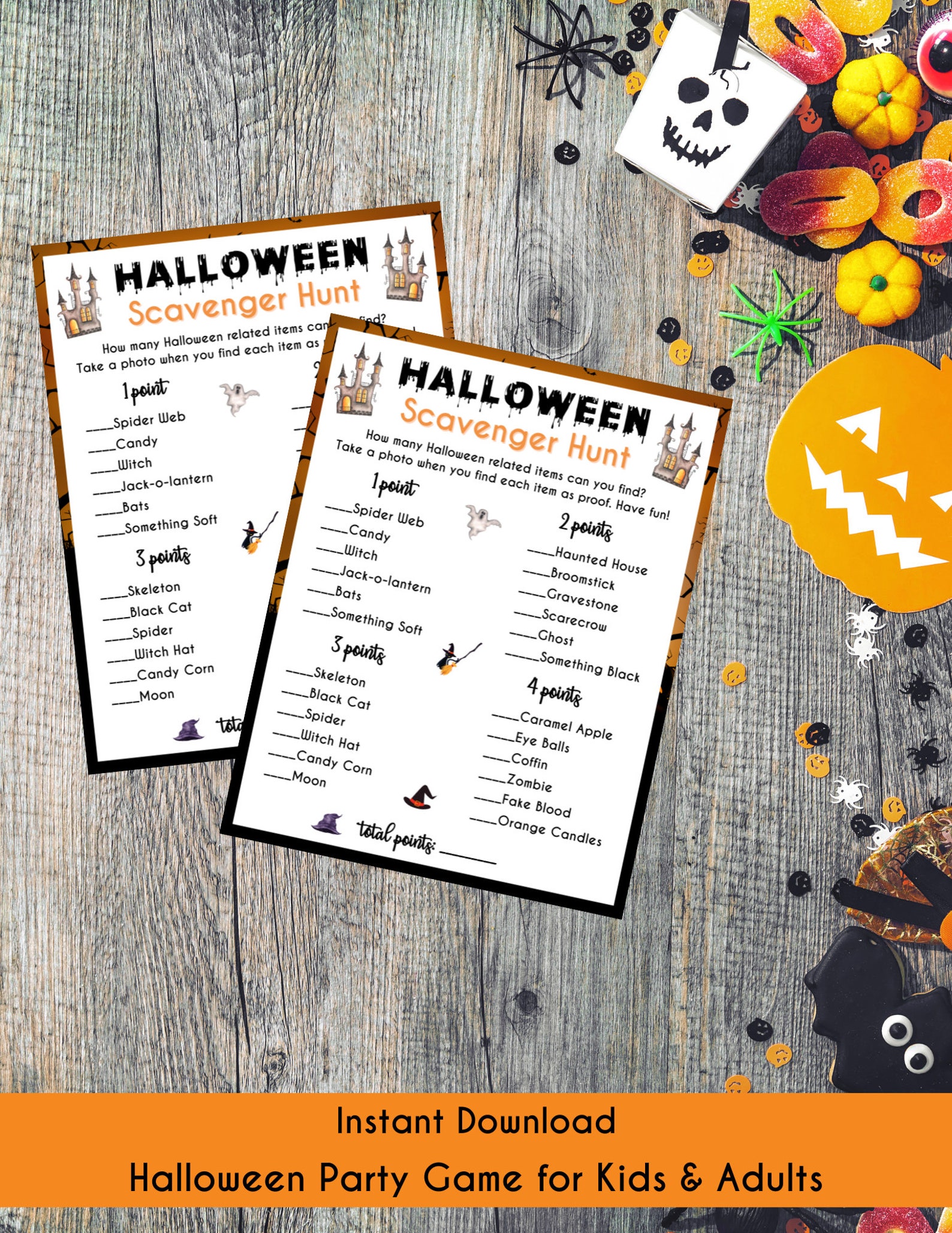Halloween Scavenger Hunt Printable Game Halloween Activity Spooky ...