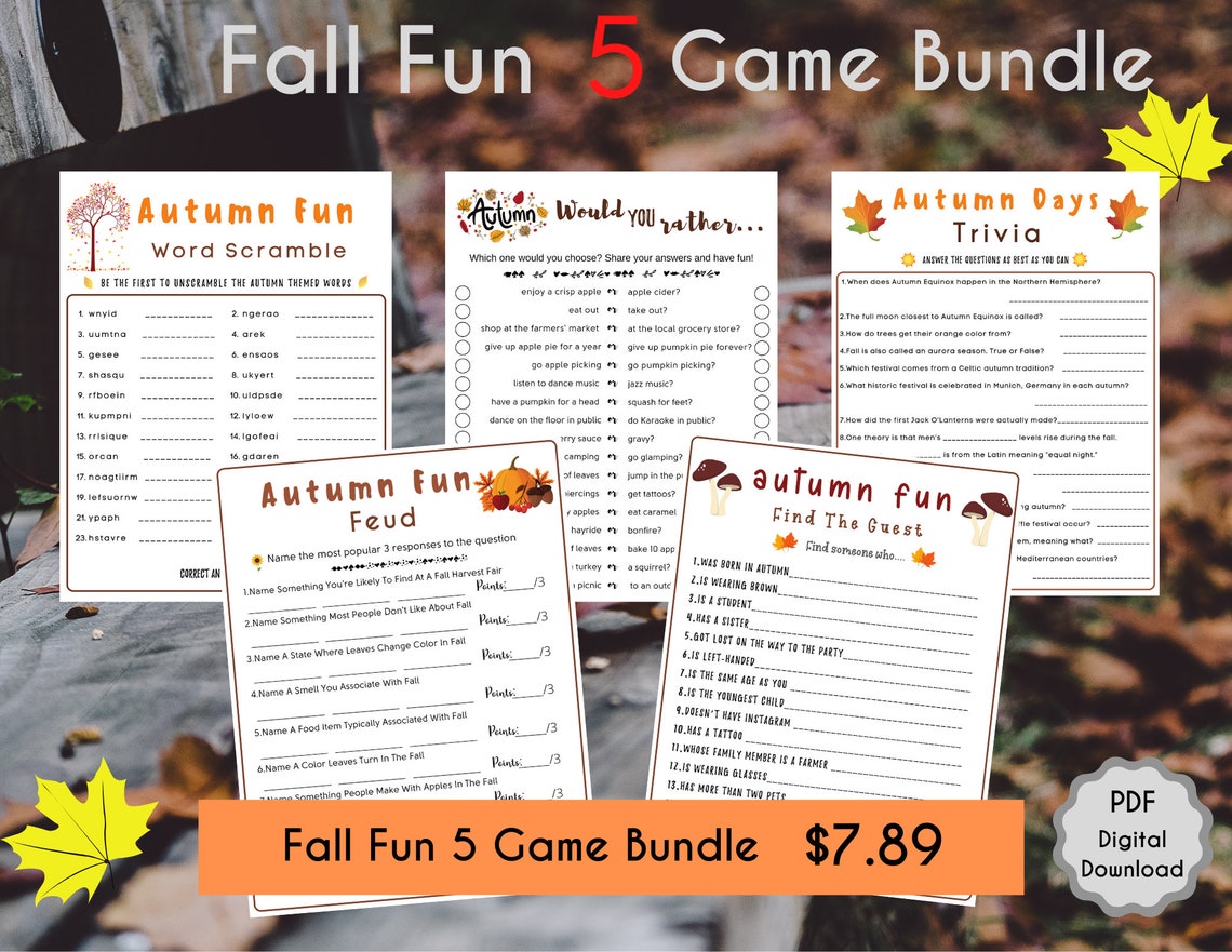 Autumn Fun Word Scramble Game Fall Fun Game Party Games - Etsy