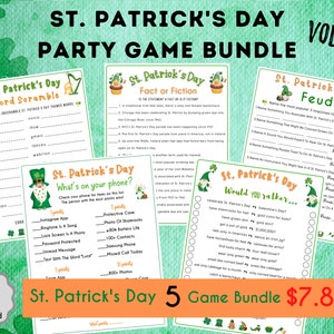 St. Patrick's Day Game Bundle Vol.1 St. Patrick's Day Printable Game ...