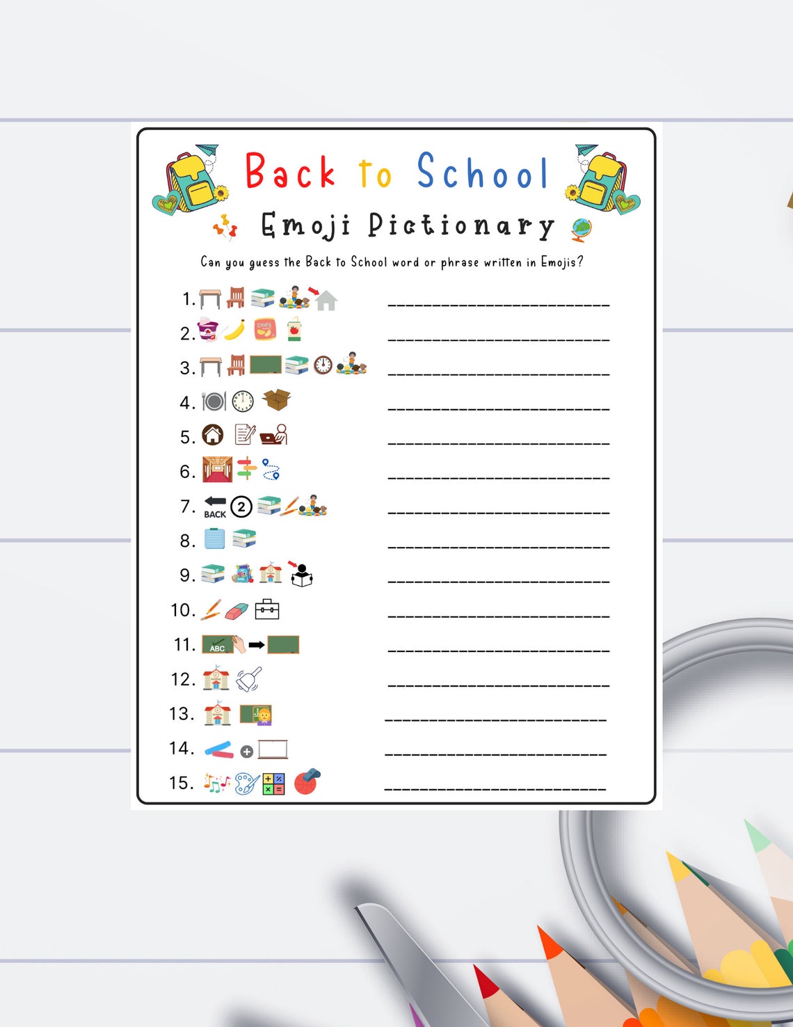 Back to School Emoji Pictionary Game Classroom Activity - Etsy Canada