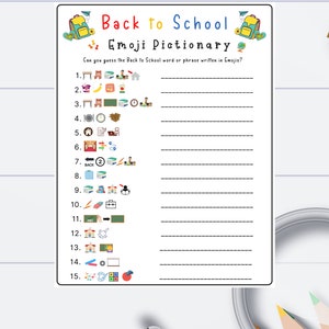 Back to School Emoji Pictionary Game | Classroom Activity | Printable ...