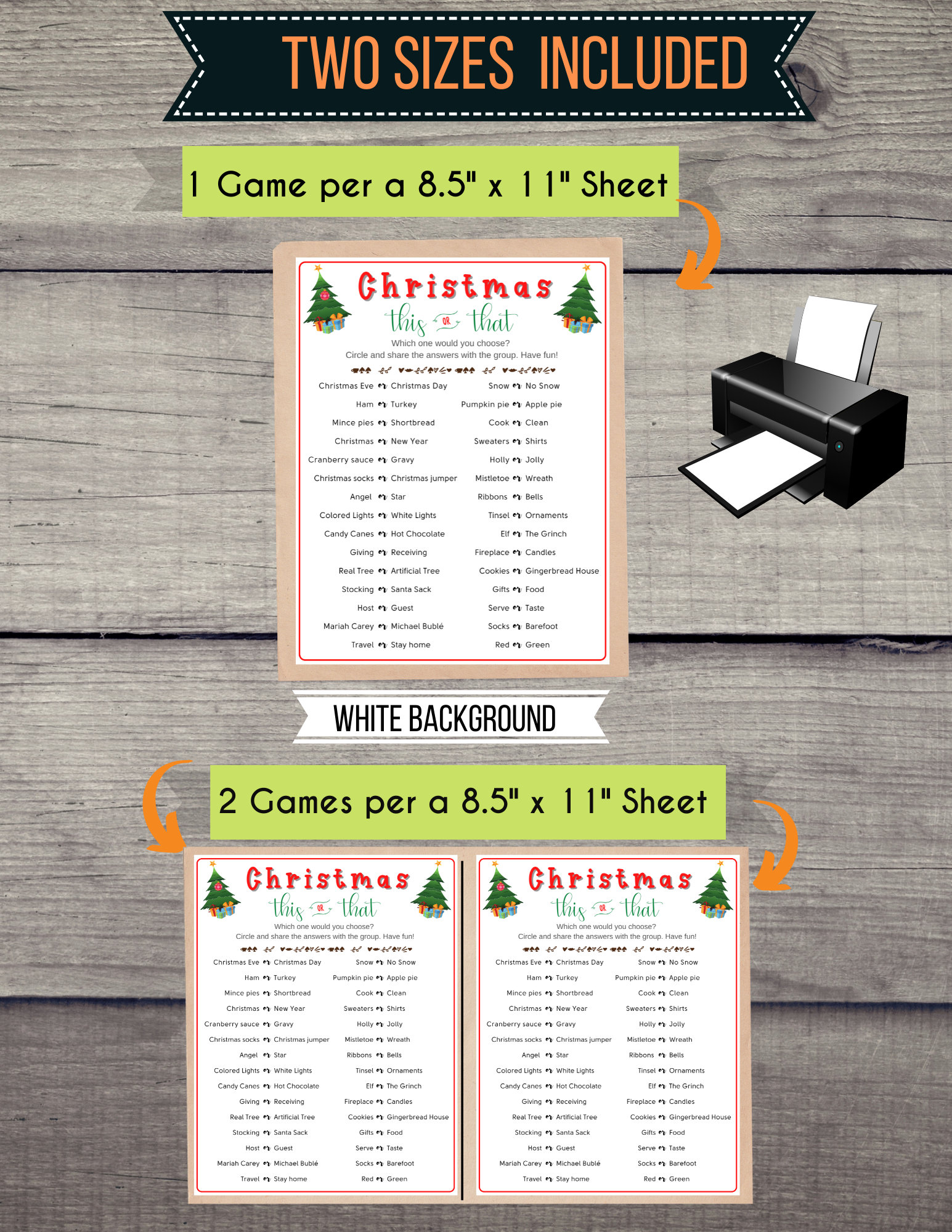 Christmas This or That Game, Christmas Printable Game, Holiday Party ...