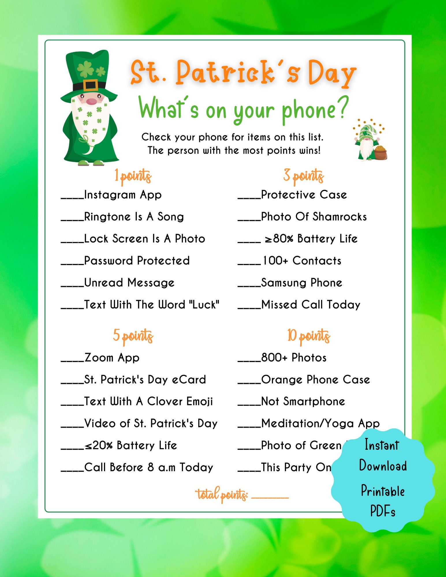 St. Patrick's Day Game Bundle Vol.2 , Printable Family Games, Saint ...