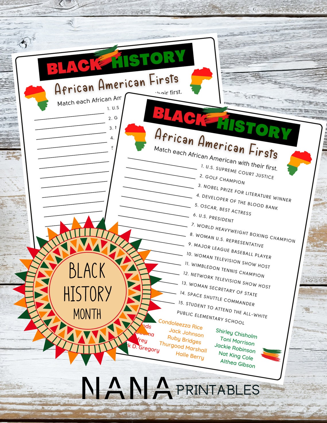 Black History African American Firsts Game, Fun Educational Juneteenth ...