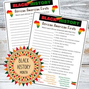 Black History African American Firsts Game, Fun Educational Juneteenth ...