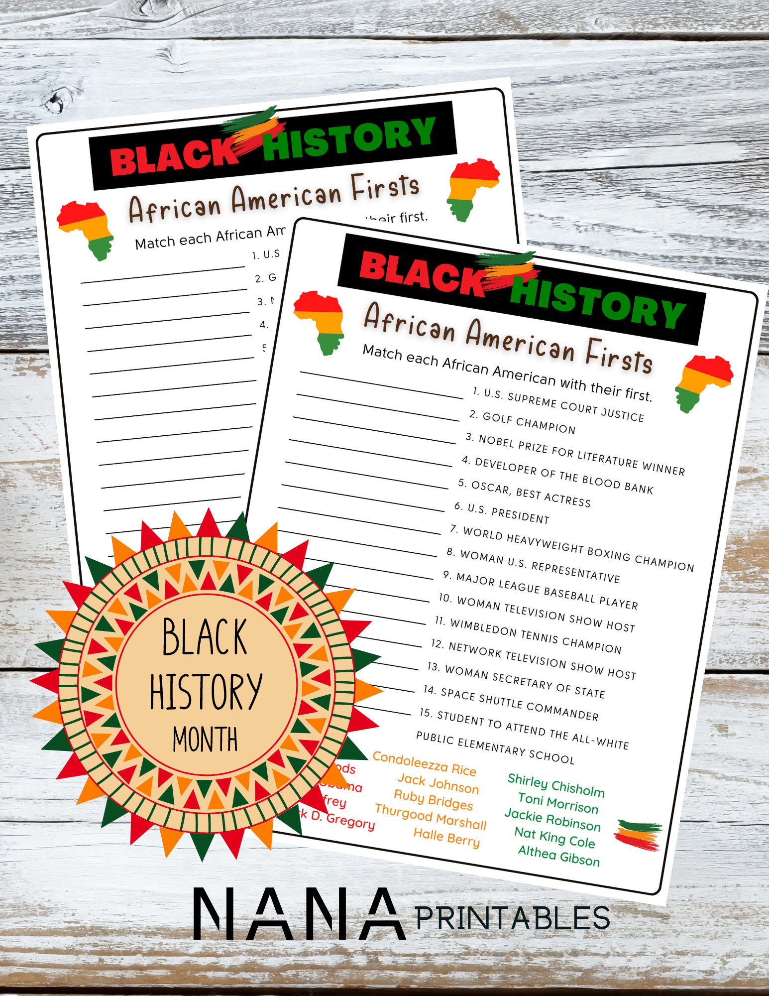 Black History African American Firsts Game, Fun Educational Juneteenth ...